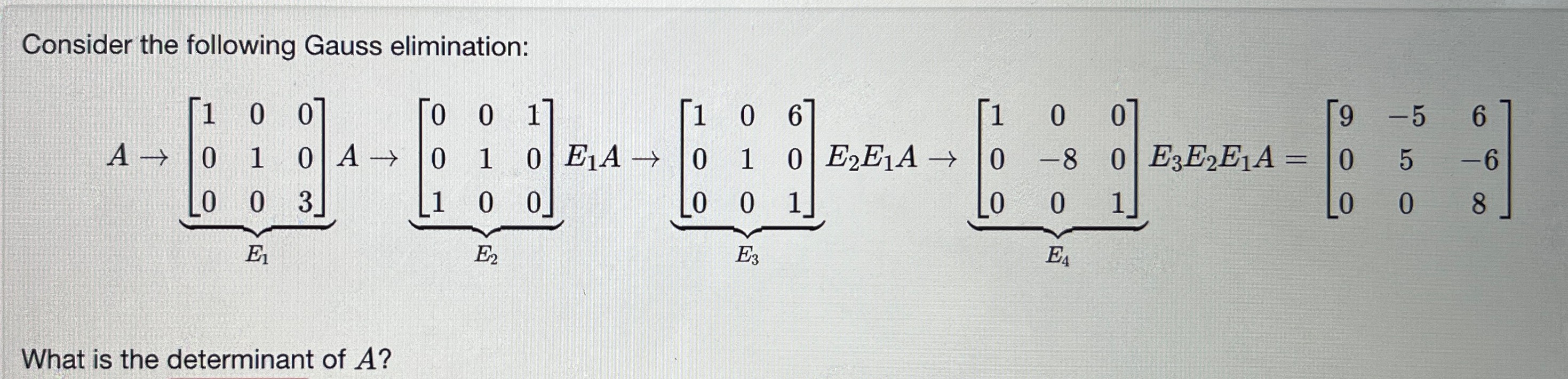 Solved Consider the following Gauss | Chegg.com