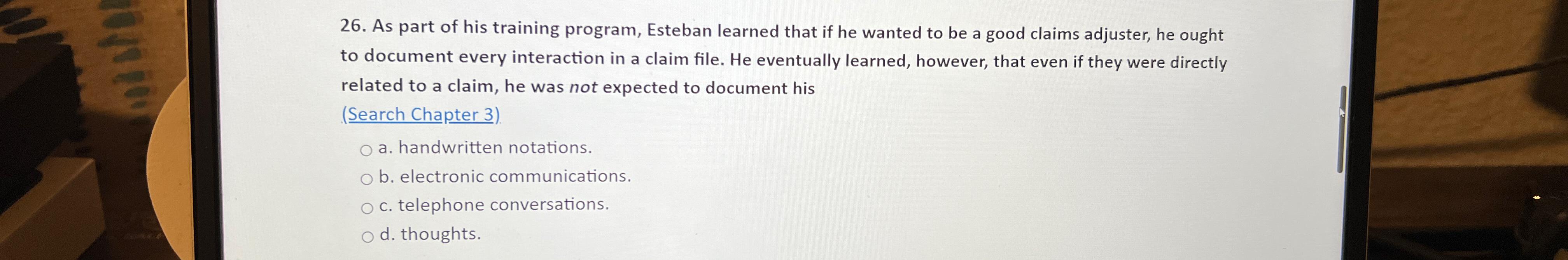 Solved As part of his training program, Esteban learned that | Chegg.com