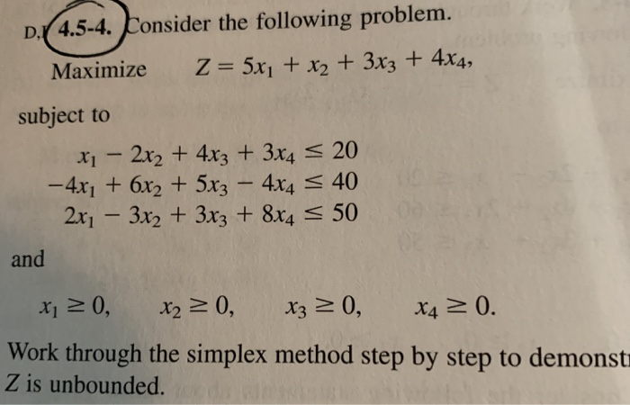 Solved Consider the linear programming model in Prob. 4.5-4. | Chegg.com