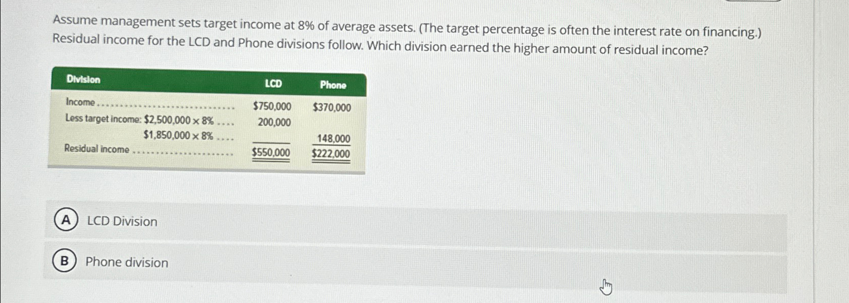 Solved Assume management sets target income at 8% ﻿of | Chegg.com