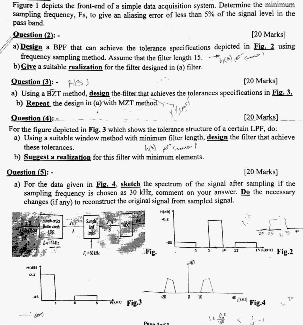 Solved Figure 1 depicts the front-end of a simple data | Chegg.com