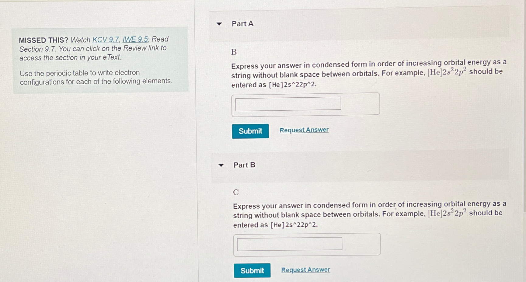 Solved Part AMISSED THIS? Watch KCV 9.7, ﻿IWE 9.5; Read | Chegg.com