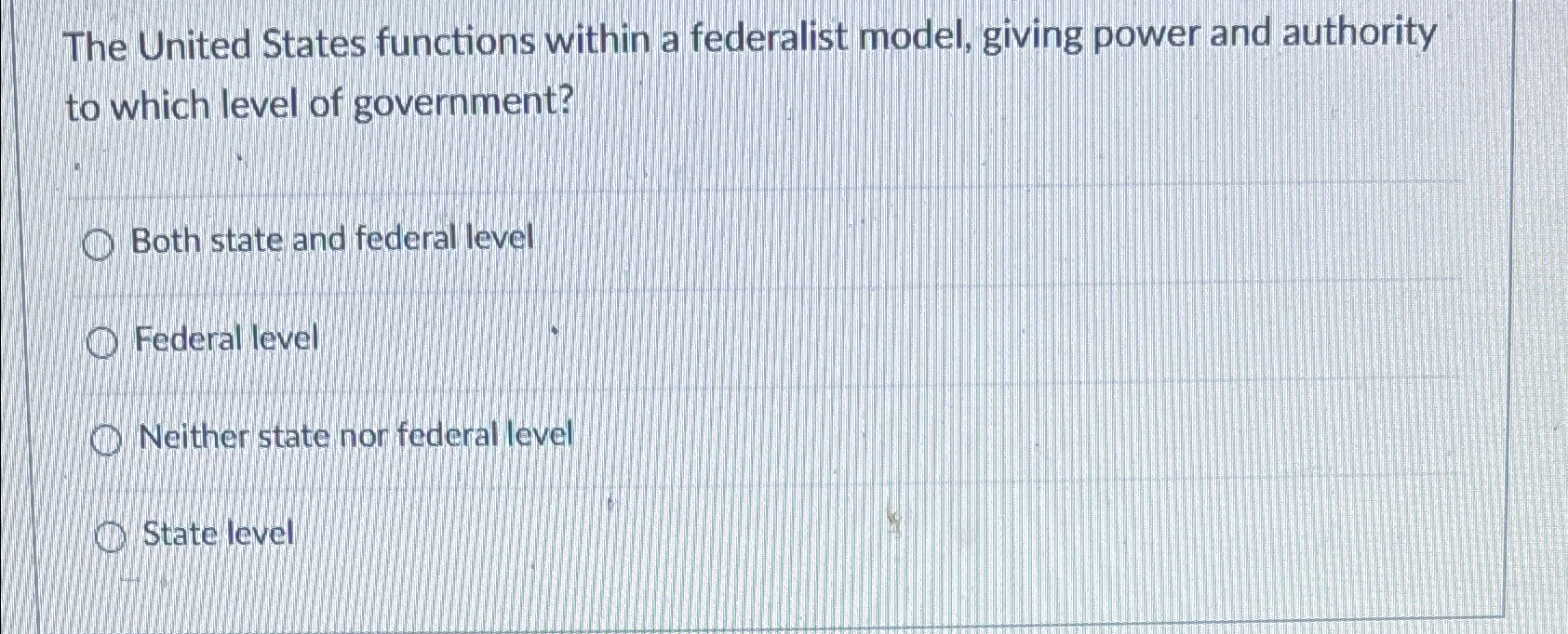 Solved The United States functions within a federalist | Chegg.com