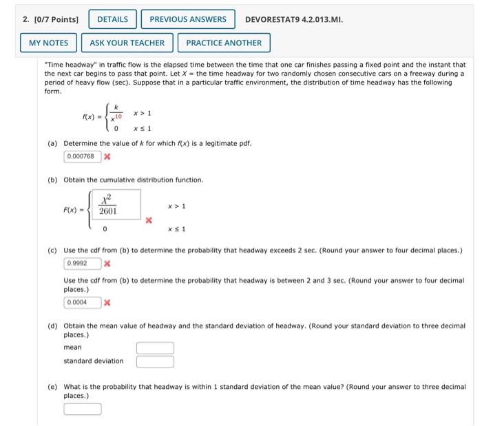 Solved "Time headway" in traffic flow is the elapsed time | Chegg.com