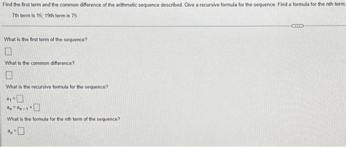 Solved Find the first term and the common difference of the | Chegg.com