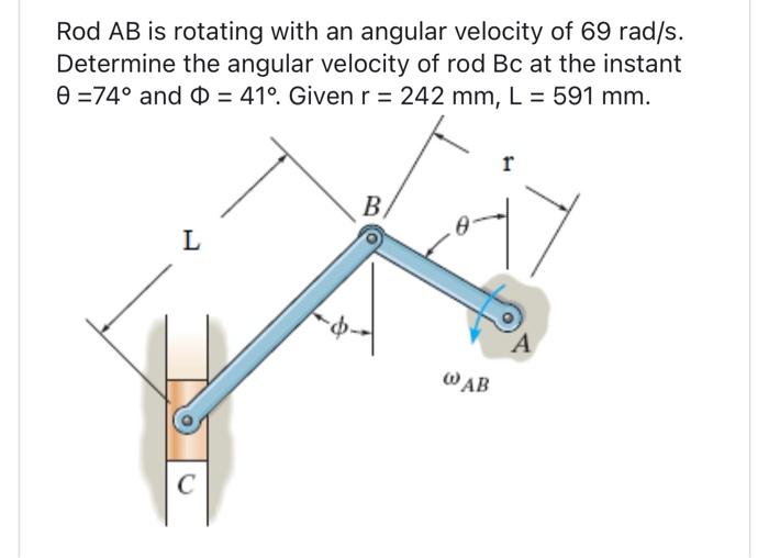 Solved Rod AB is rotating with an angular velocity of | Chegg.com