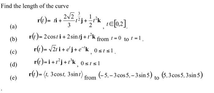 Solved Find the length of the curve (a) | Chegg.com
