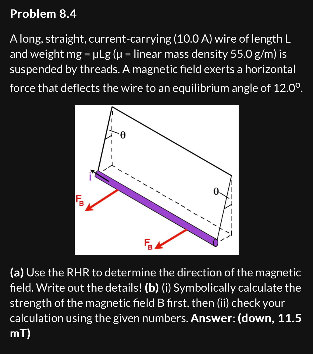 Solved Problem 8.3The uniform 30.0 ﻿mT magnetic field points | Chegg.com