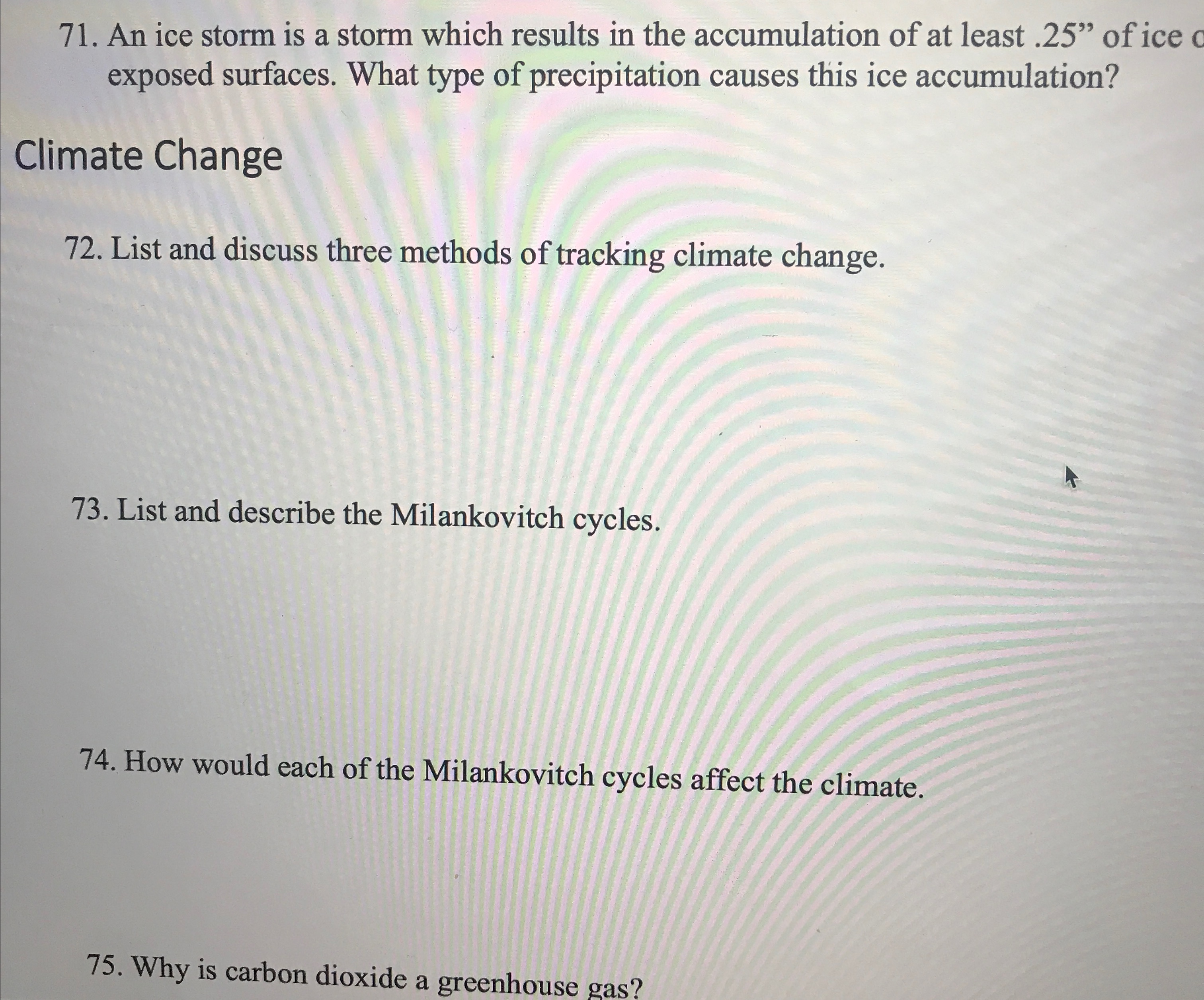 Solved An ice storm is a storm which results in the | Chegg.com