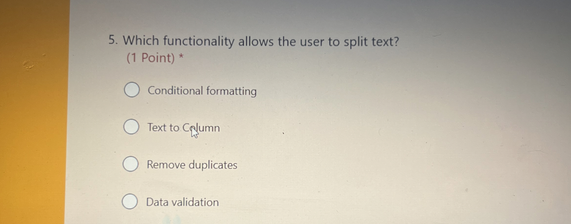 Solved Which functionality allows the user to split text?(1 | Chegg.com