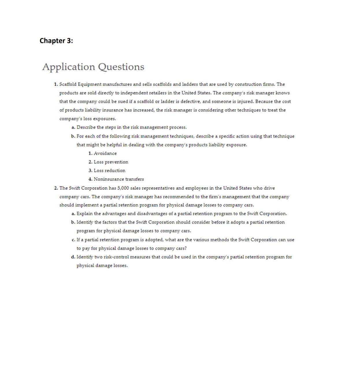 Solved Chapter 3:Application QuestionsScaffold Equipment | Chegg.com