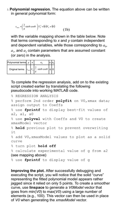 Solved 3. Polynomial regression. The equation above can be | Chegg.com