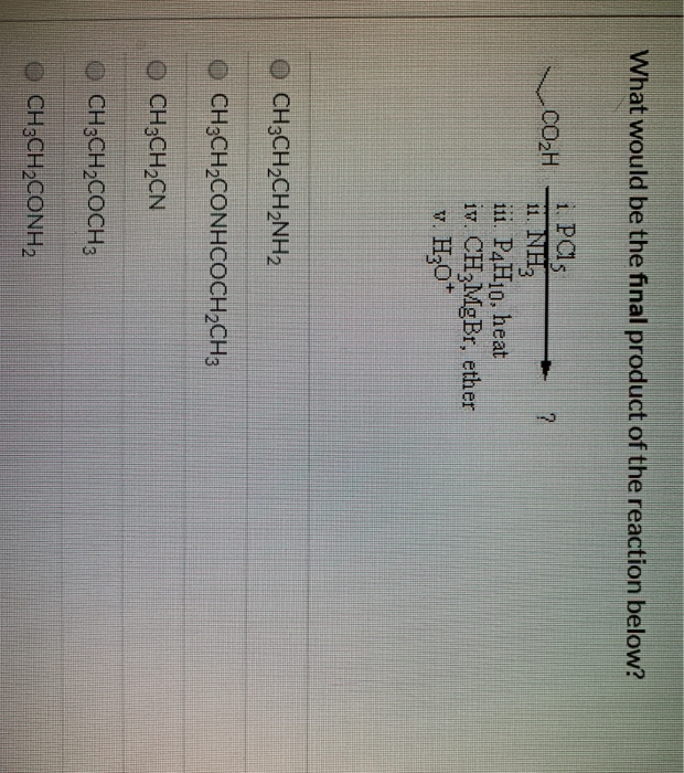Solved What would be the final product of the reaction | Chegg.com