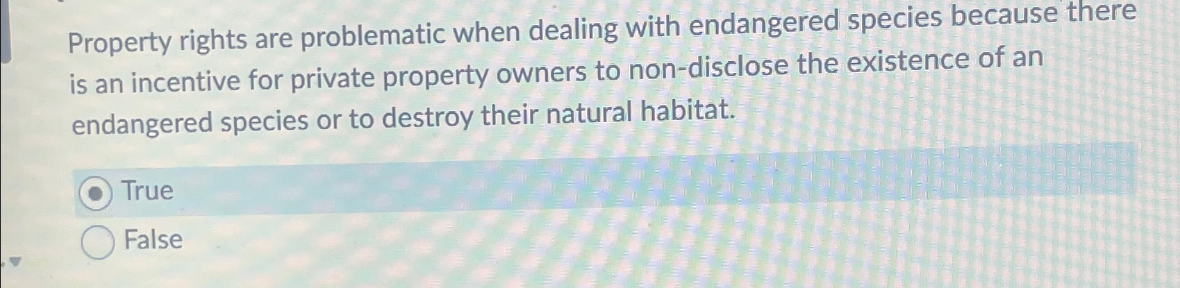 Solved Property rights are problematic when dealing with | Chegg.com