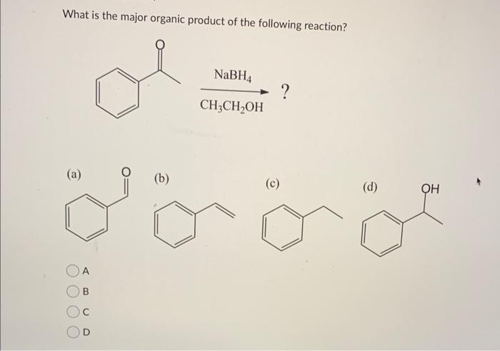 Solved What Is The Major Product Of This Reactionwhat Is
