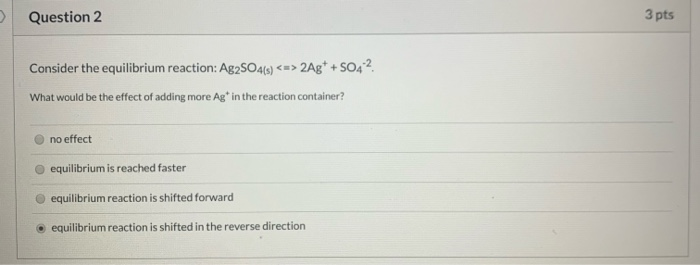 Solved Consider the equilibrium reaction: Ag2SO4(s) 2Ag+ | Chegg.com