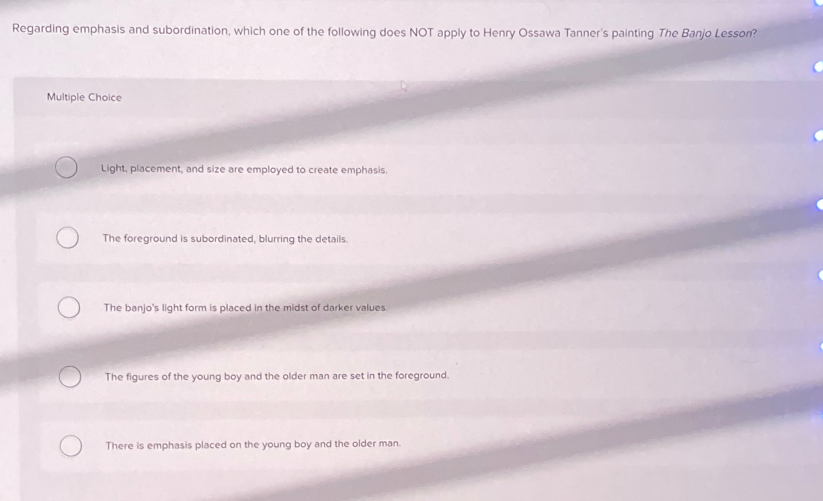 Solved Regarding emphasis and subordination, which one of | Chegg.com