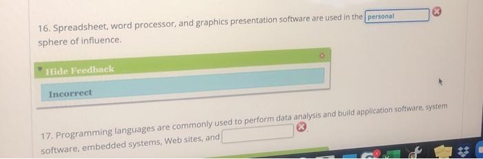 16. Spreadsheet, word processor, and graphics | Chegg.com