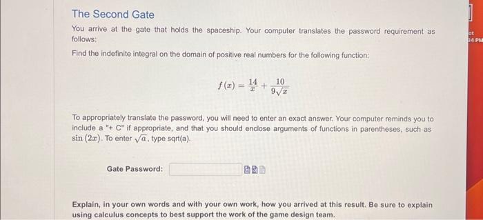 Solved The Second Gate You arrive at the gate that holds the | Chegg.com