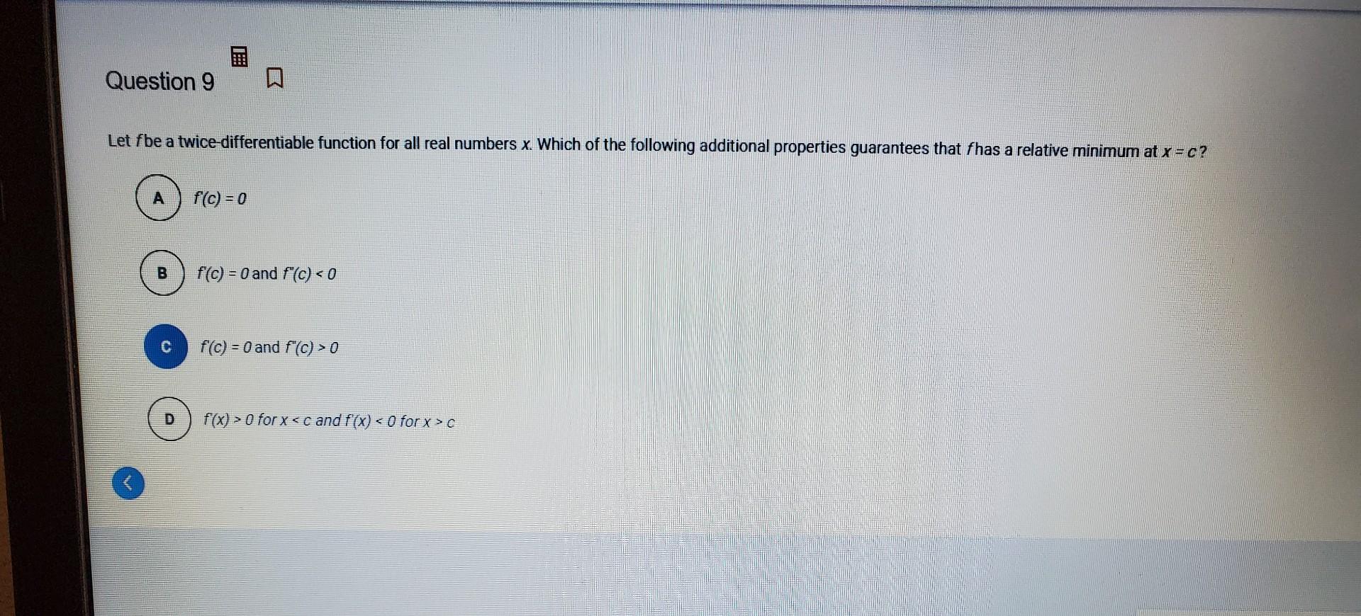 Solved Question 9 Let Fbe A Twice Differentiable Function