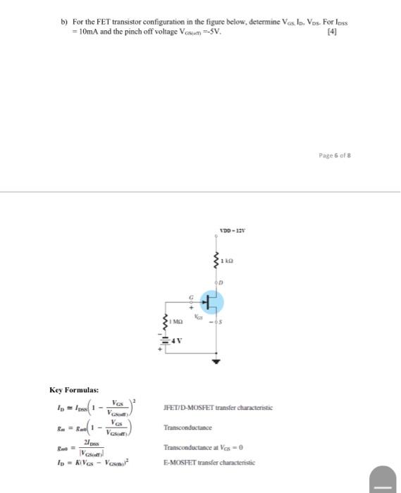 Solved Question 3: a) Find the Q-point for the p-channel | Chegg.com