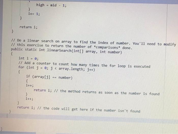 Solved Exercise 10.2.7: Comparing Binary Search and Linear | Chegg.com