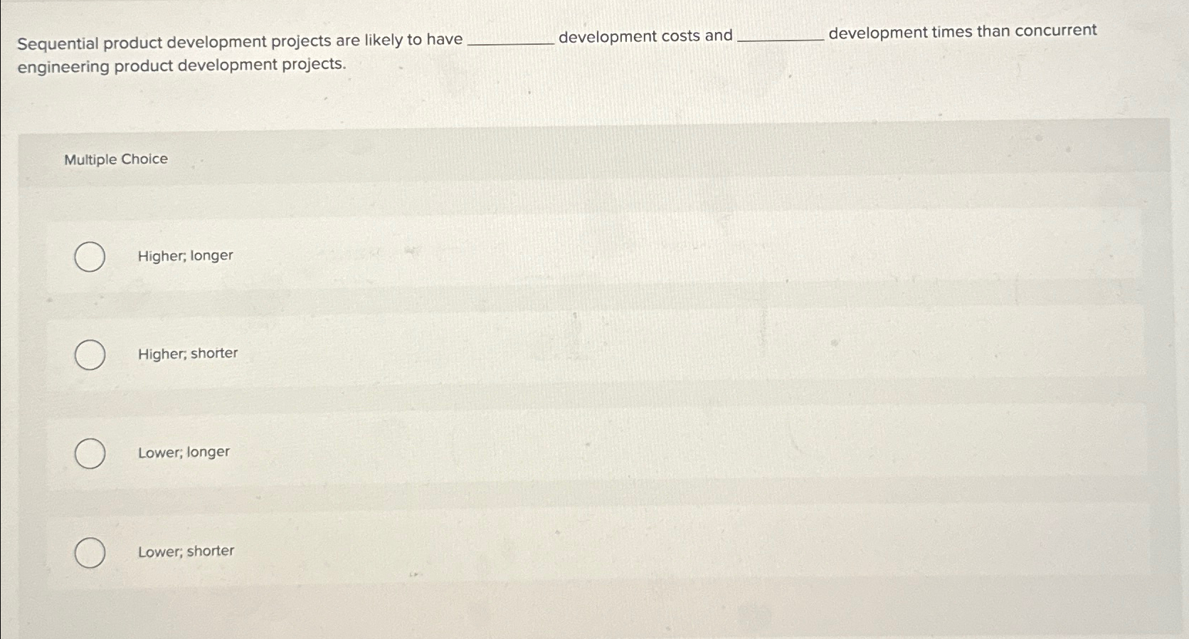 Solved Sequential product development projects are likely to | Chegg.com
