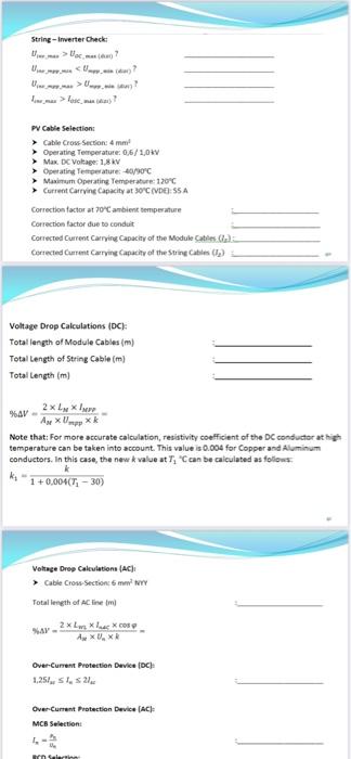 Solved Example: - Site: Residence - System Power: 3 kWp - | Chegg.com