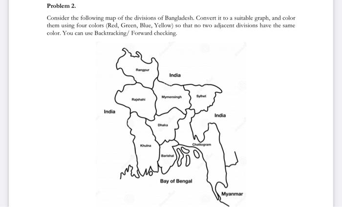 Solved Consider the following map of the divisions of | Chegg.com
