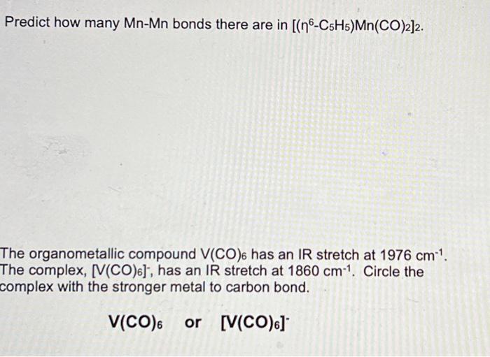 Solved Predict how many Mn−Mn bonds there are in | Chegg.com