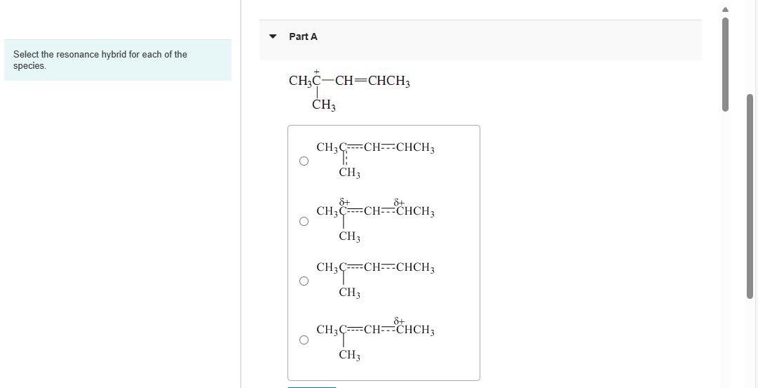 Solved Select the resonance hybrid for each of thespecies. | Chegg.com
