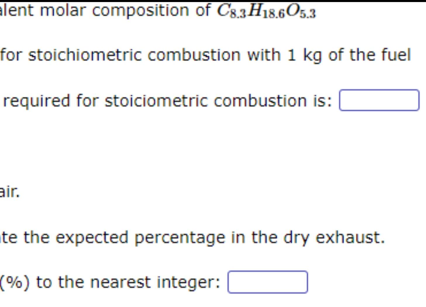 Solved Determine the mass of air required for stoichiometric | Chegg.com