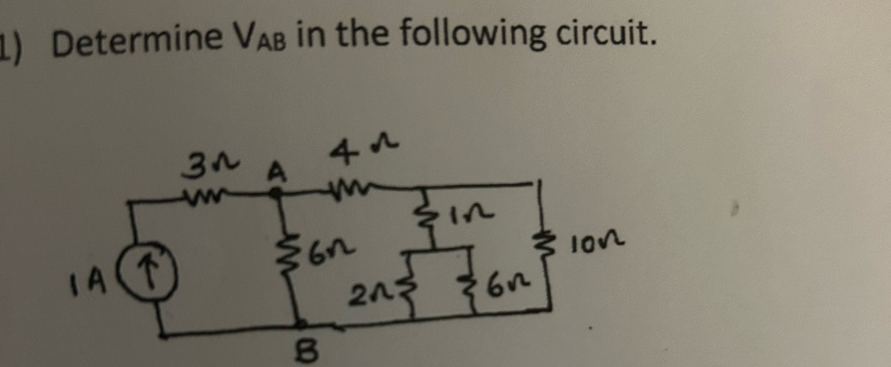 Solved Determine VAB ﻿in the following circuit. | Chegg.com
