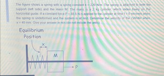 Solved The figure shows a spring with a spring constant k = | Chegg.com