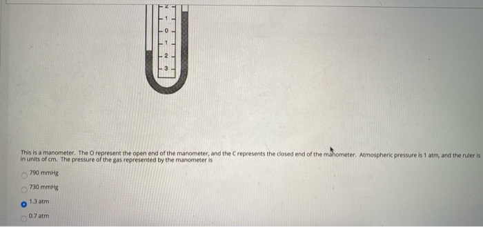 Solved This is a manometer. The represent the open end of | Chegg.com