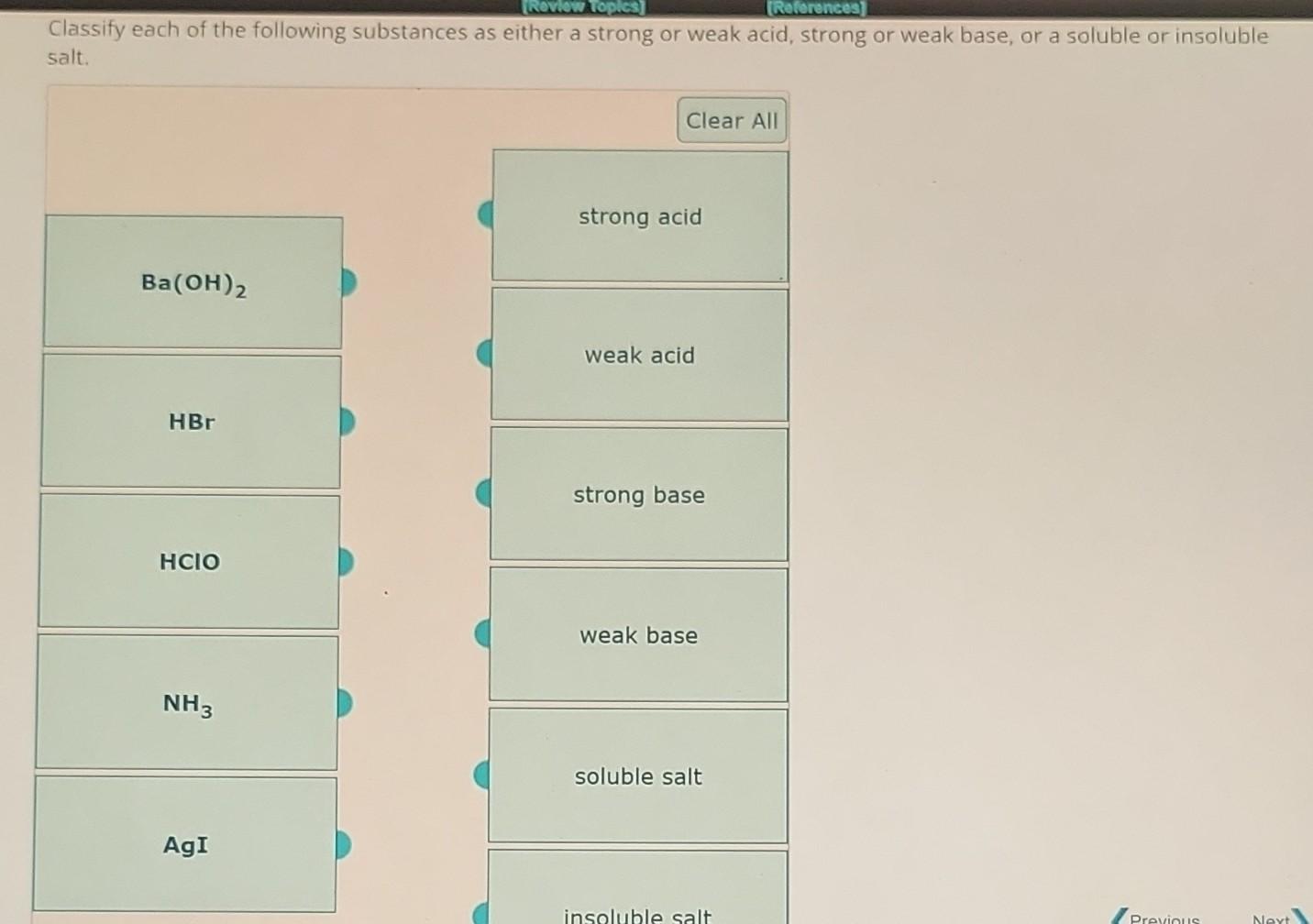Solved Classify each of the following substances as either a | Chegg.com