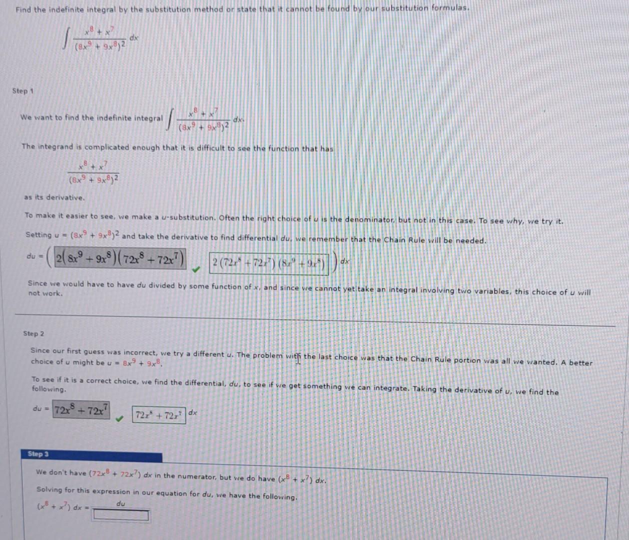 Solved ∫(8x9+9x8)2x8+x7dx | Chegg.com