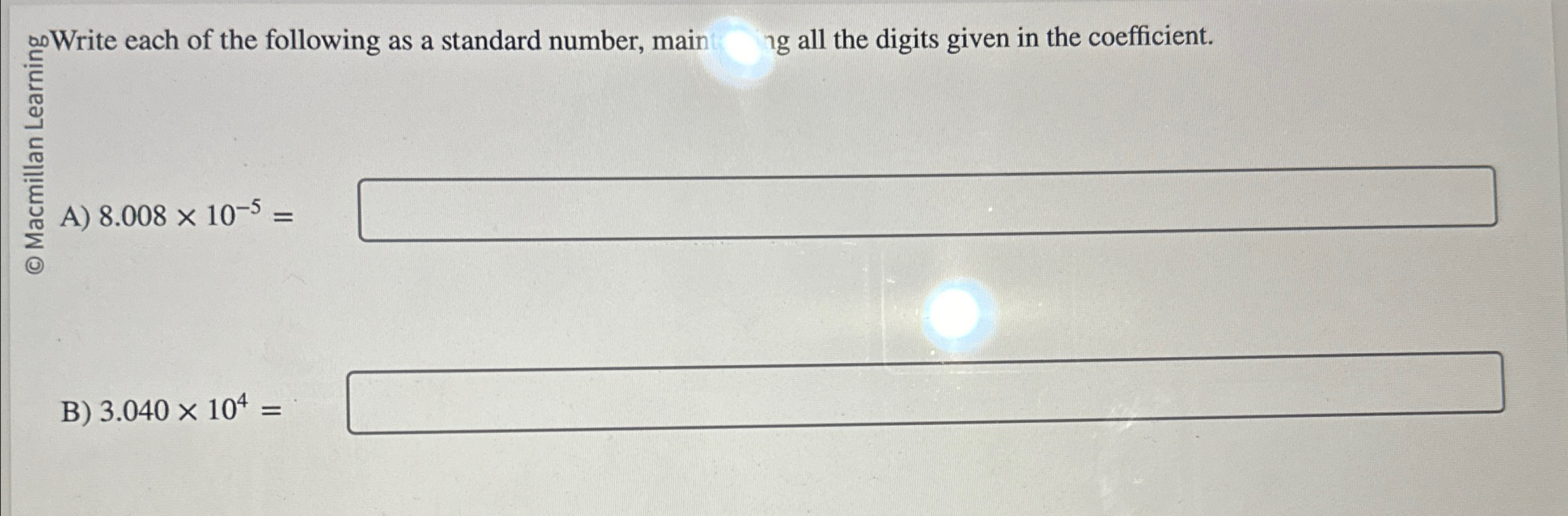 Solved 0 ﻿Write each of the following as a standard number, | Chegg.com