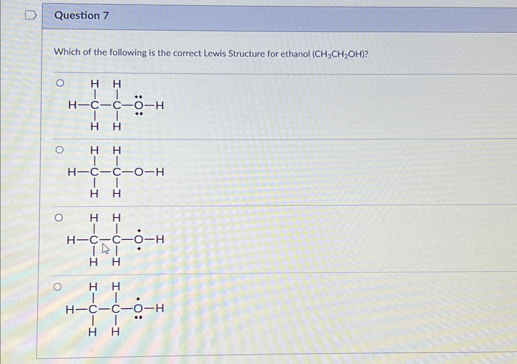 Solved Question 7Which of the following is the correct Lewis | Chegg.com