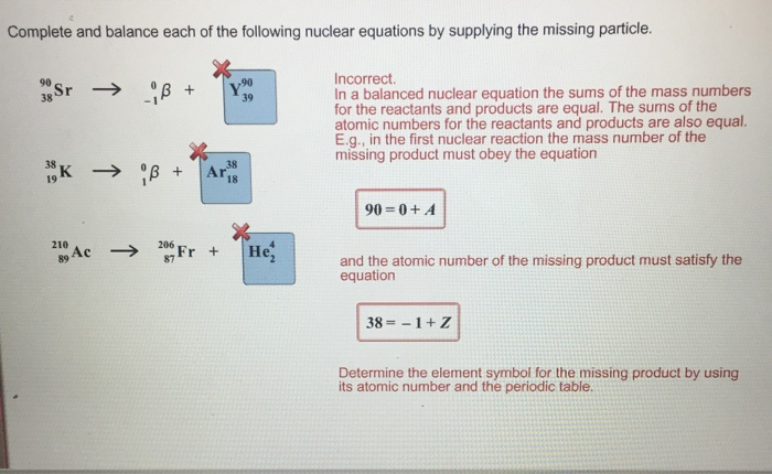 Solved Complete and balance each of the following nuclear | Chegg.com