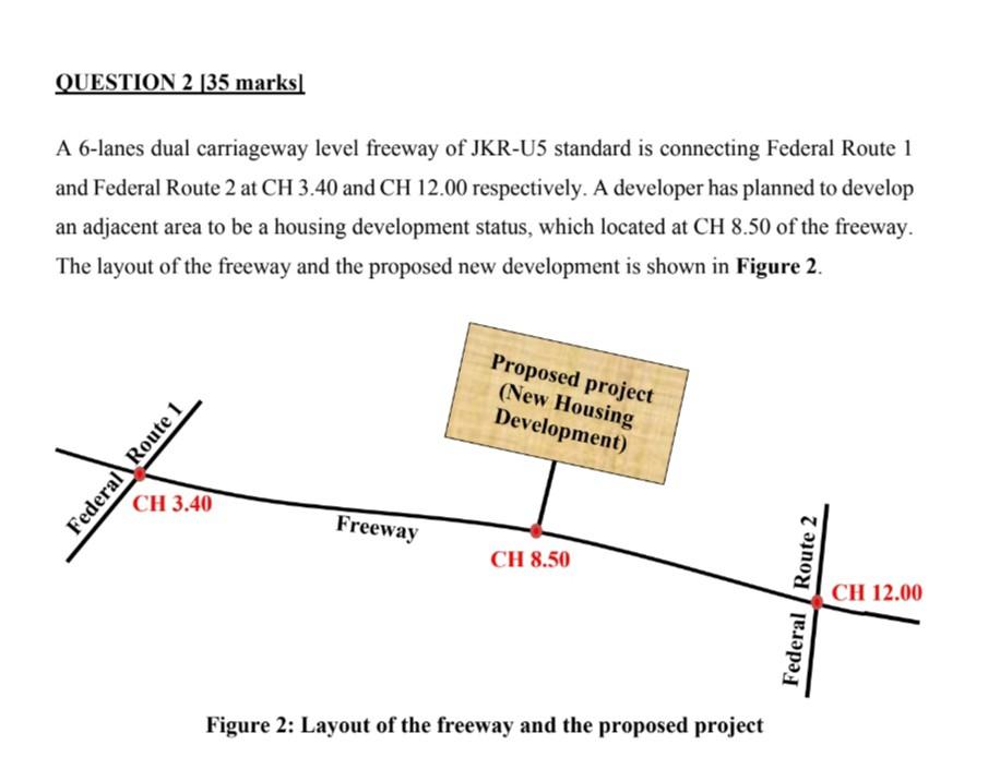 Solved QUESTION 2 [35 marks A 6-lanes dual carriageway level | Chegg.com