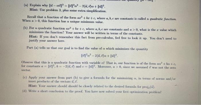Solved 4. Let u,v∈Rn with v =00. Recall that we defined the | Chegg.com
