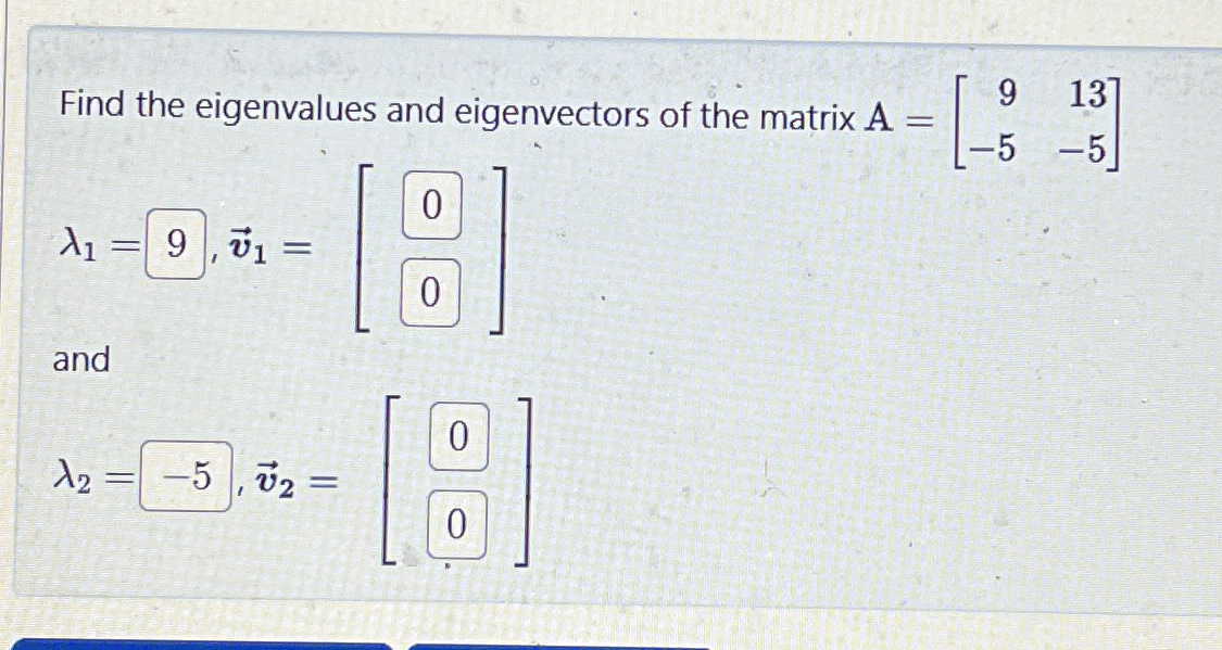 Solved Find the eigenvalues and eigenvectors of the matrix | Chegg.com