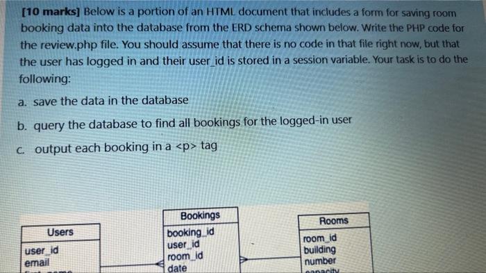 Solved [10 marks] Below is a portion of an HTML document | Chegg.com