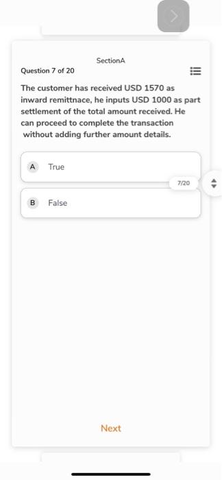 Solved The customer has received USD 1570 as inward | Chegg.com