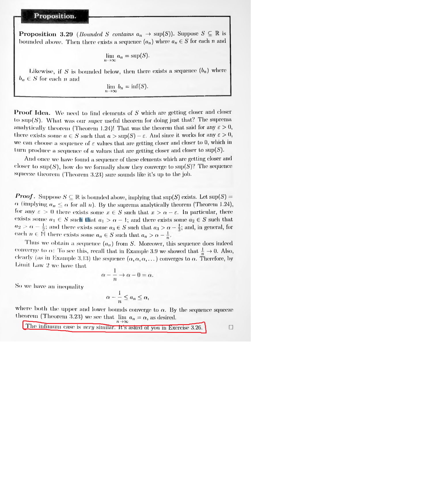 Solved Given the proof for the supremum, prove the infimum | Chegg.com