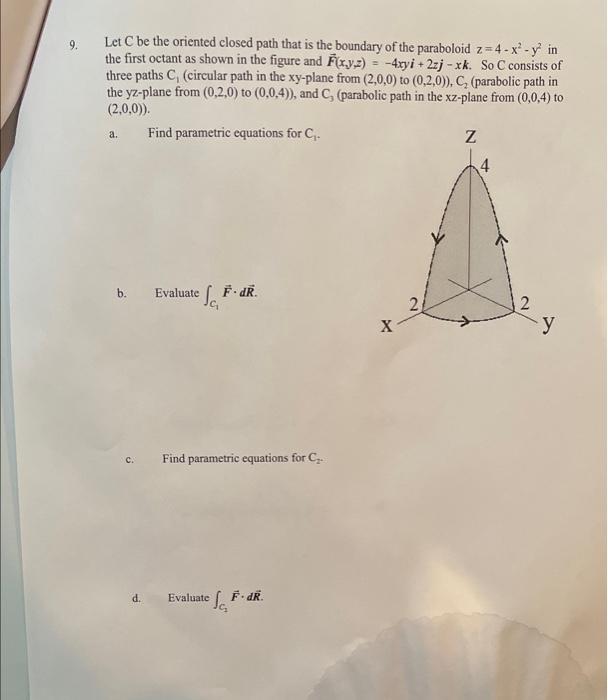 Solved 9. Let C be the oriented closed path that is the | Chegg.com