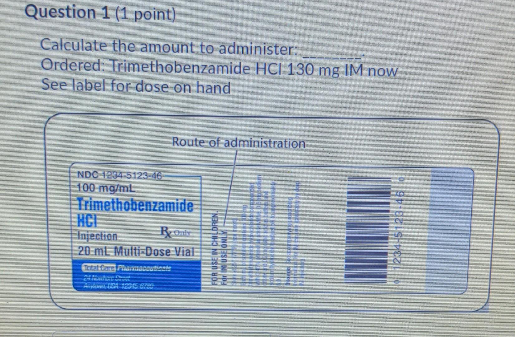 Solved Question 1 (1 point) Calculate the amount to | Chegg.com