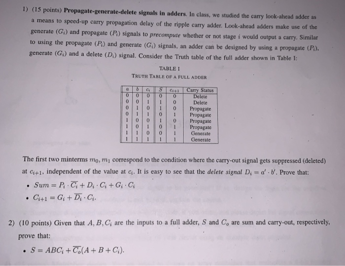 Solved 1) (15 points) Propagate-generate-delete signals in | Chegg.com