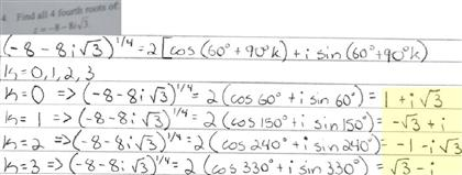 Solved Find all four fourth roots of: z=-8-8i sqrt3Did i do | Chegg.com